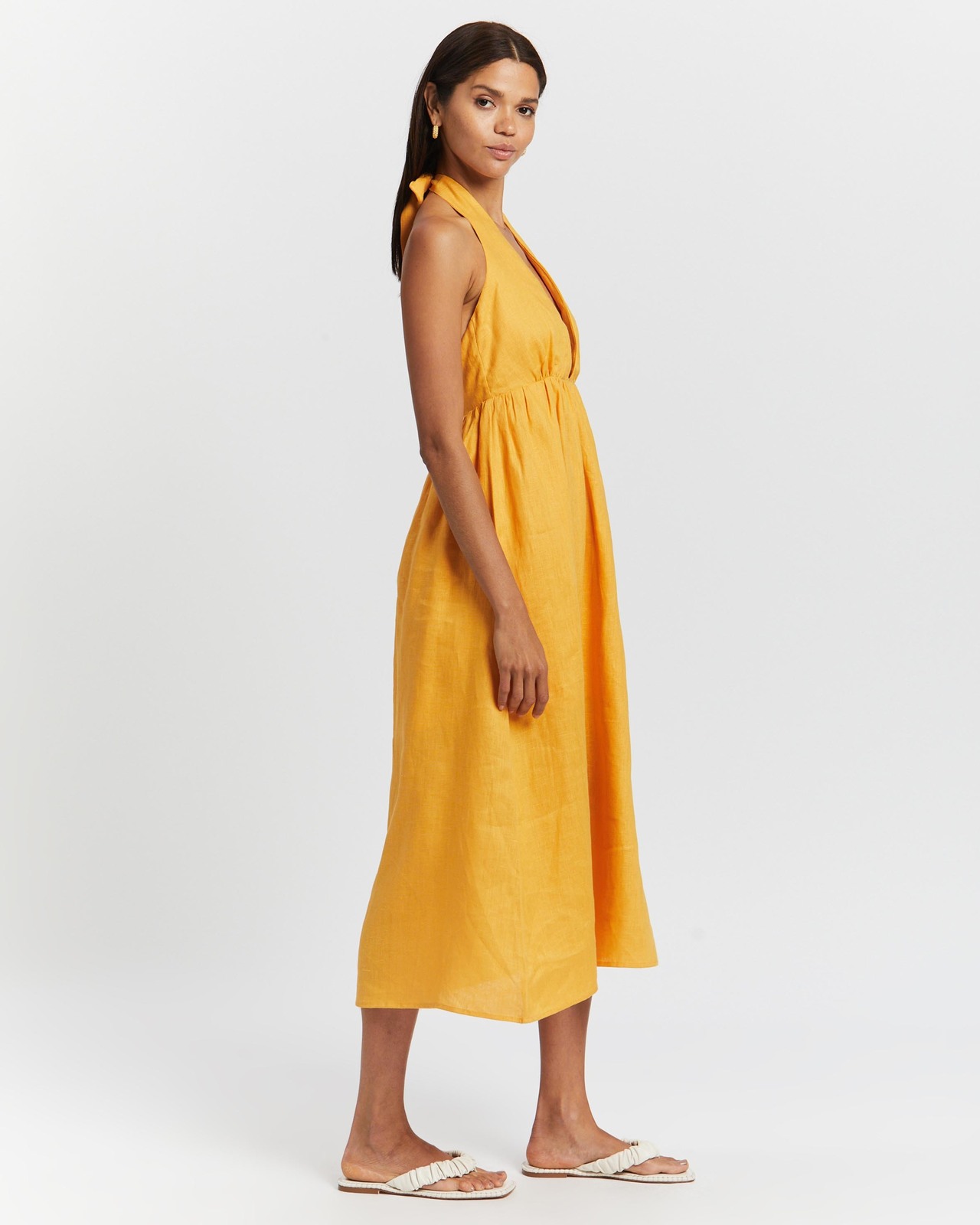 AERE Linen Halter Neck Dress - AirRobe