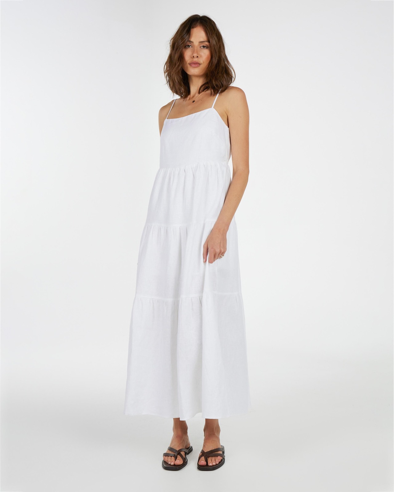 AERE Low Back Linen Maxi Dress - AirRobe
