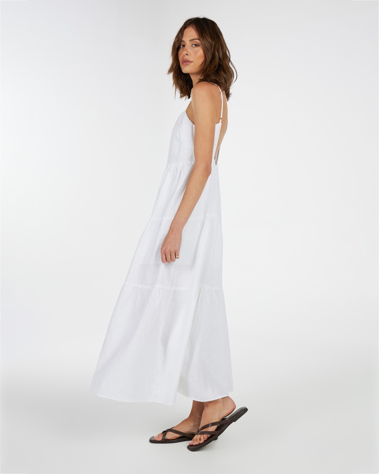 AERE Low Back Linen Maxi Dress - AirRobe