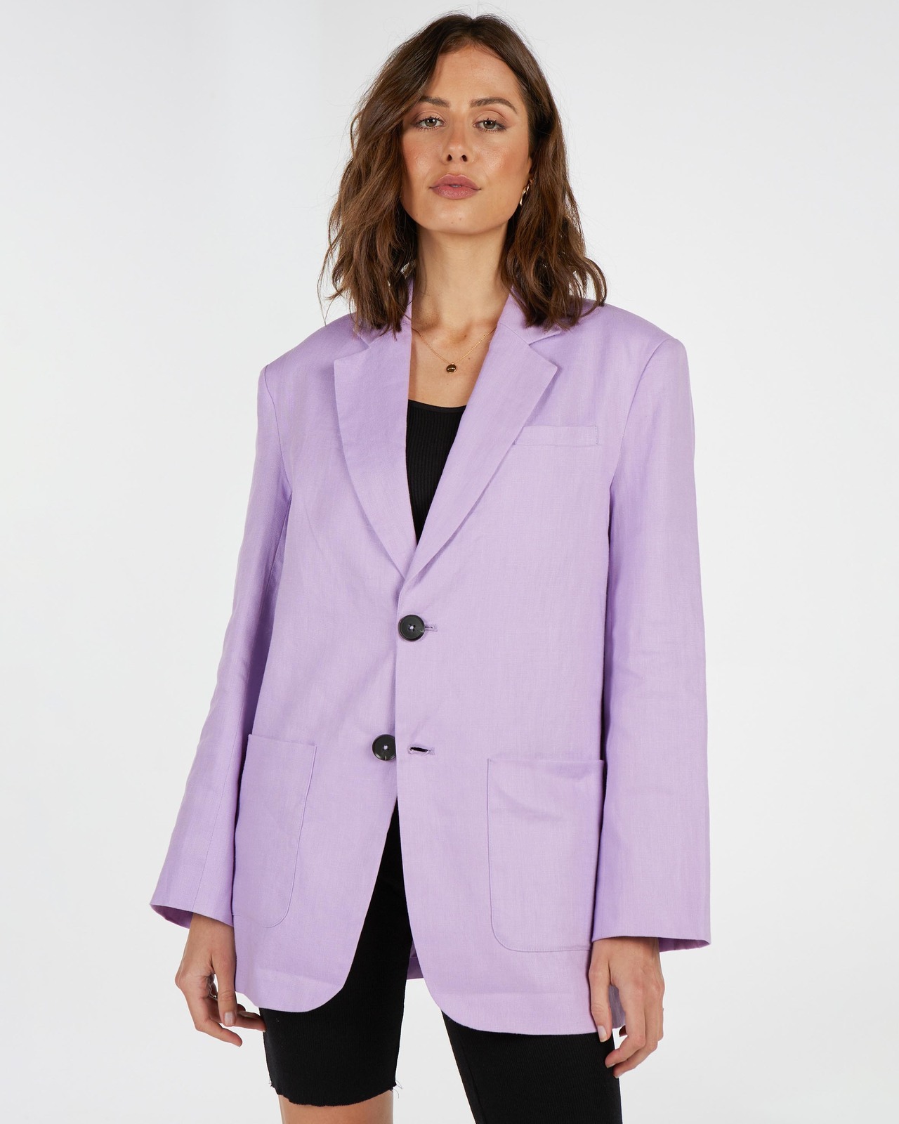 Aere Oversized Linen Blazer Airrobe