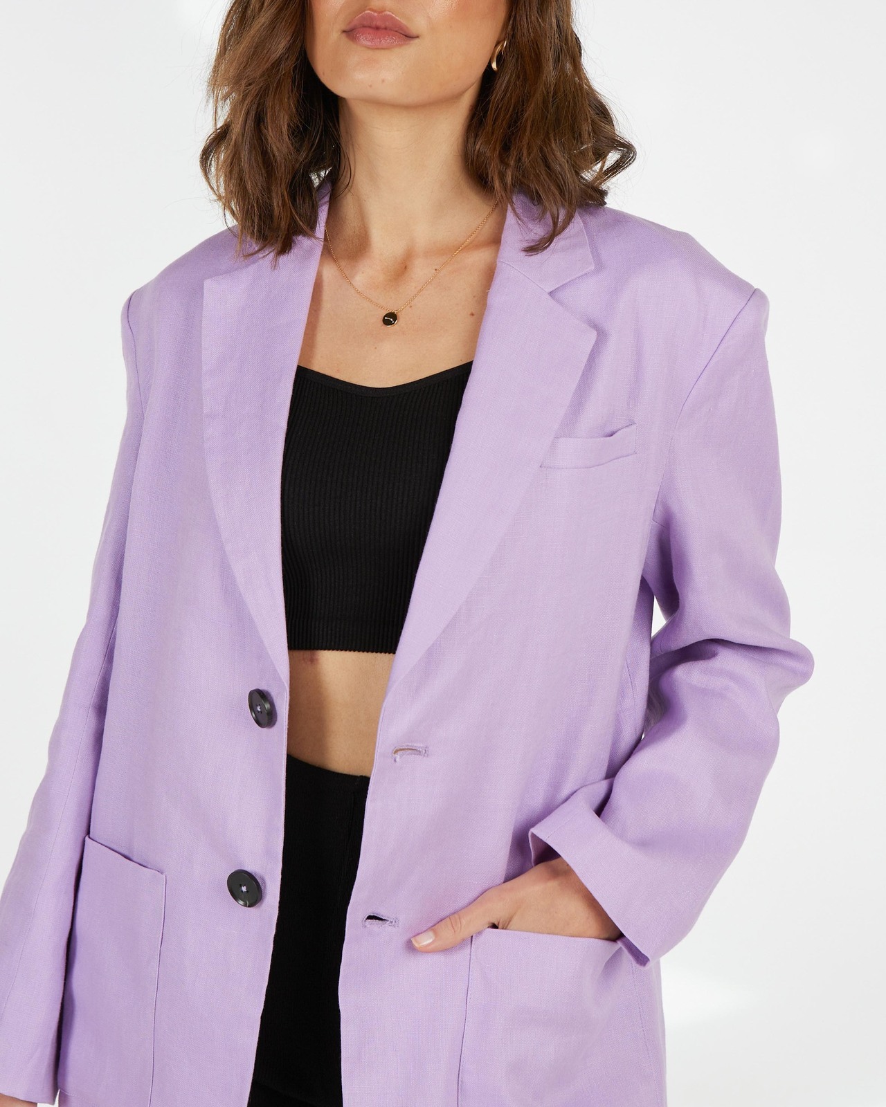 Aere Oversized Linen Blazer Airrobe