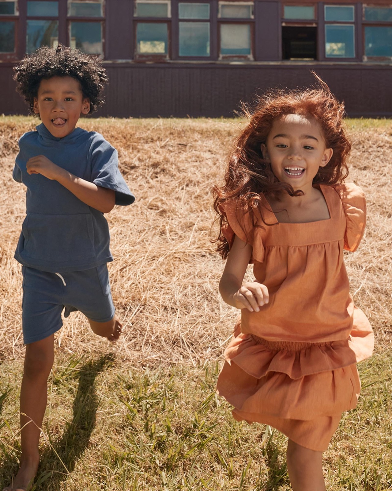 AERE Mini Square Neck Frill Top - Kids - AirRobe