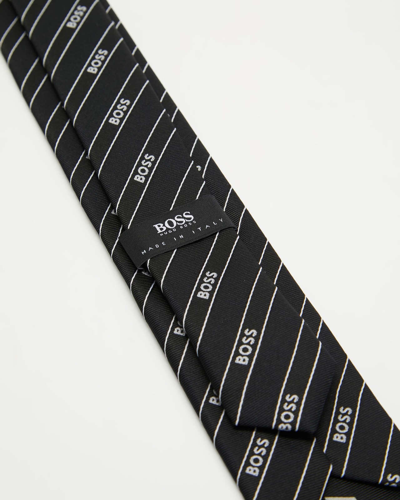 BOSS Diagonal Logo Stripe Tie - AirRobe