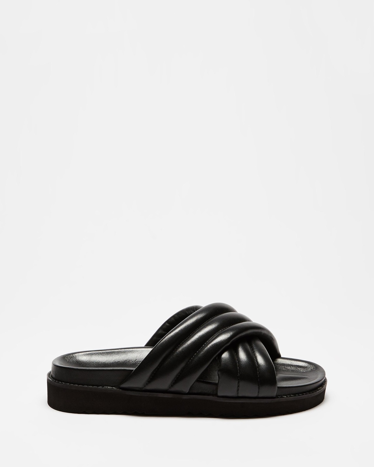 Aere Crossover Leather Footbed Slides Airrobe