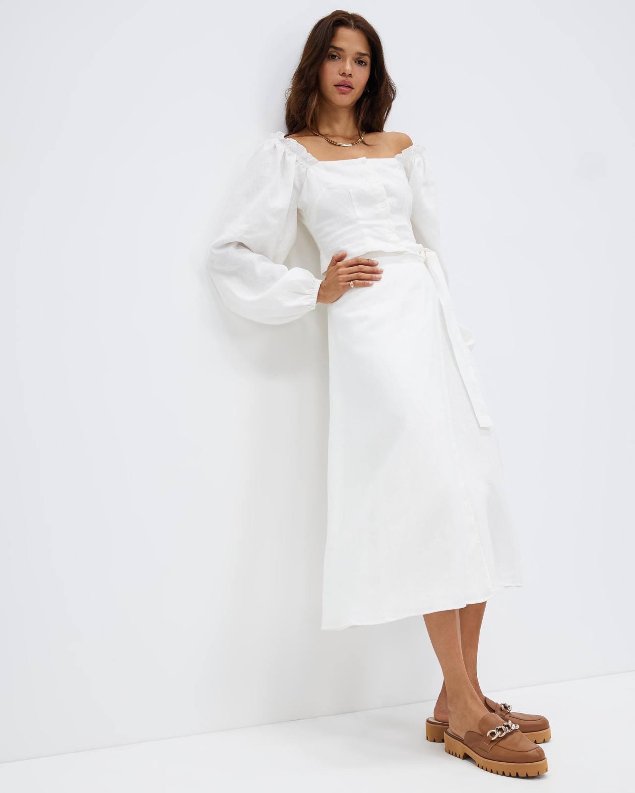 Wrap Linen Skirt Airrobe
