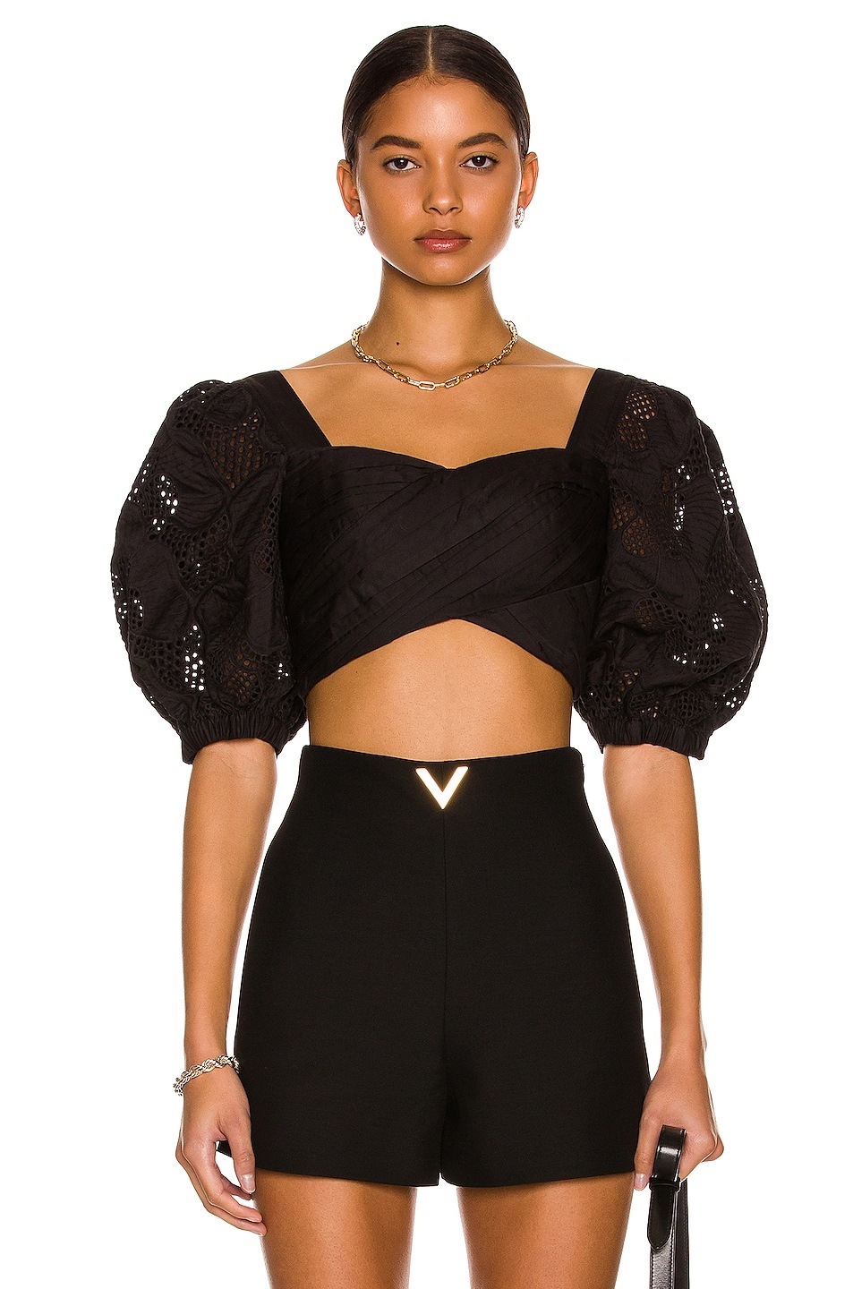 self-portrait self-portrait Floral Embroidered Top in Black - AirRobe