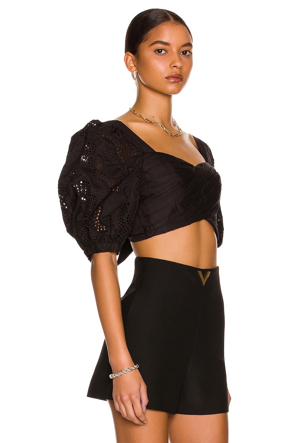 self-portrait self-portrait Floral Embroidered Top in Black - AirRobe