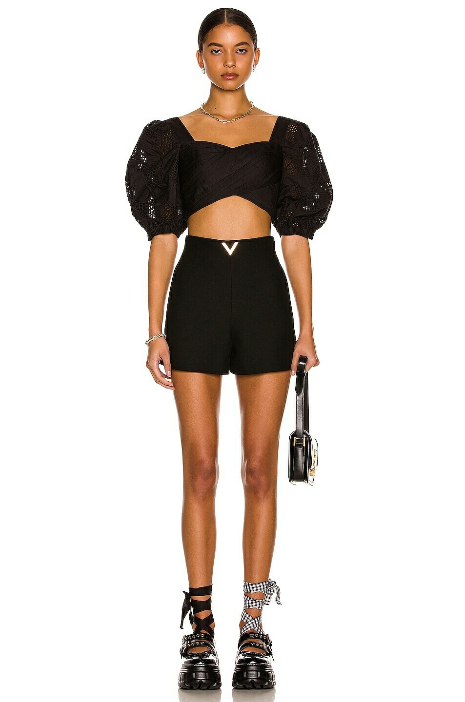 self-portrait self-portrait Floral Embroidered Top in Black - AirRobe