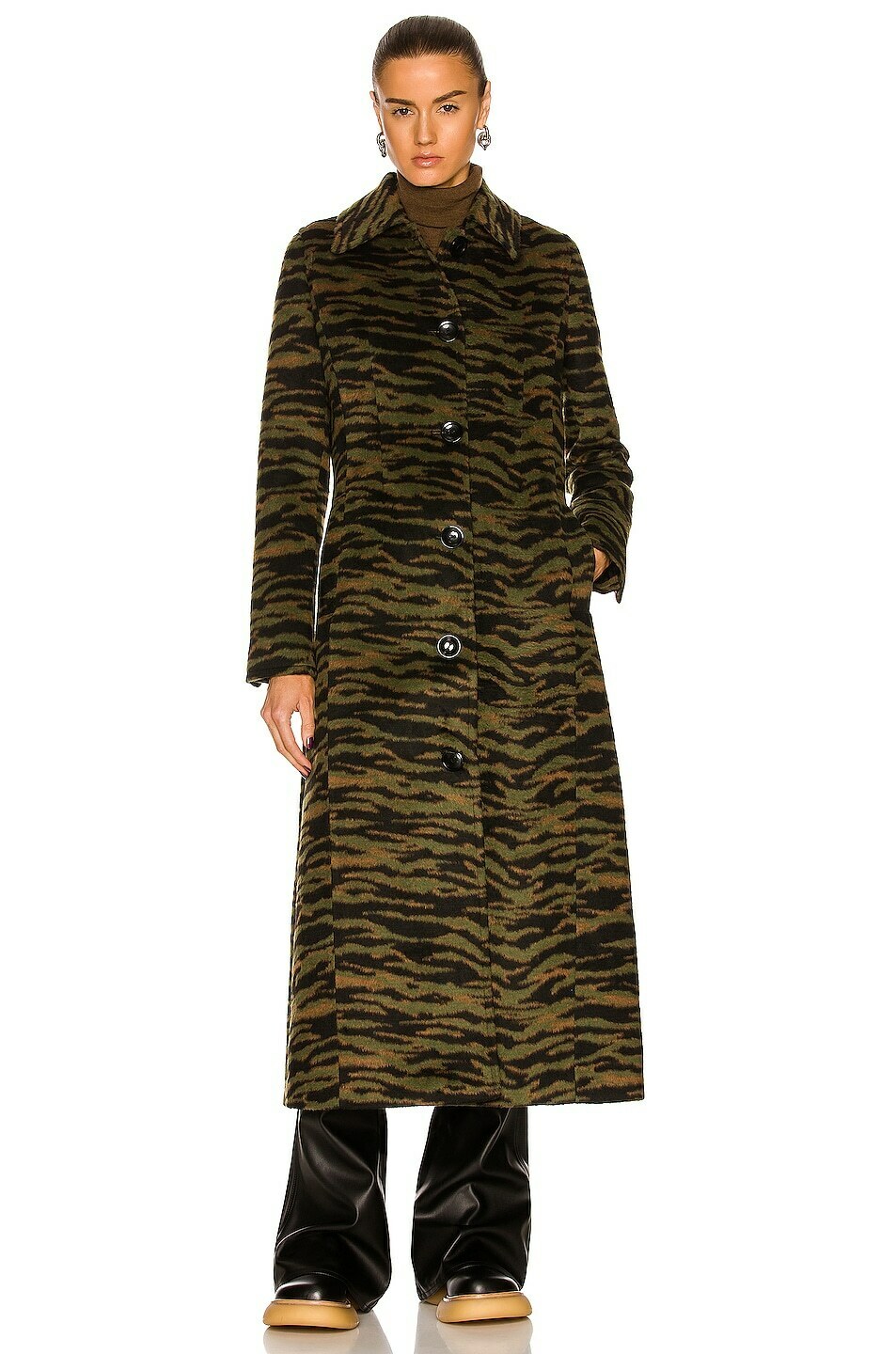 STAND STUDIO STAND STUDIO Donatella Coat in Green Zebra - AirRobe