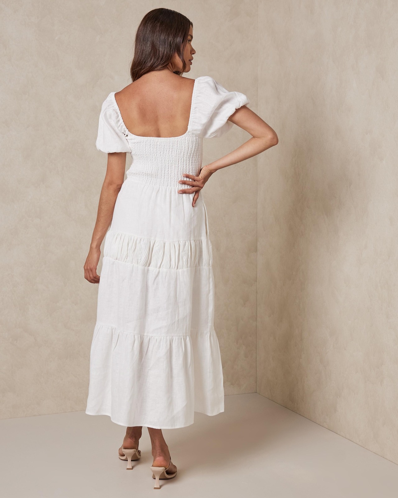 AERE Pleated Panel Linen Dress - AirRobe