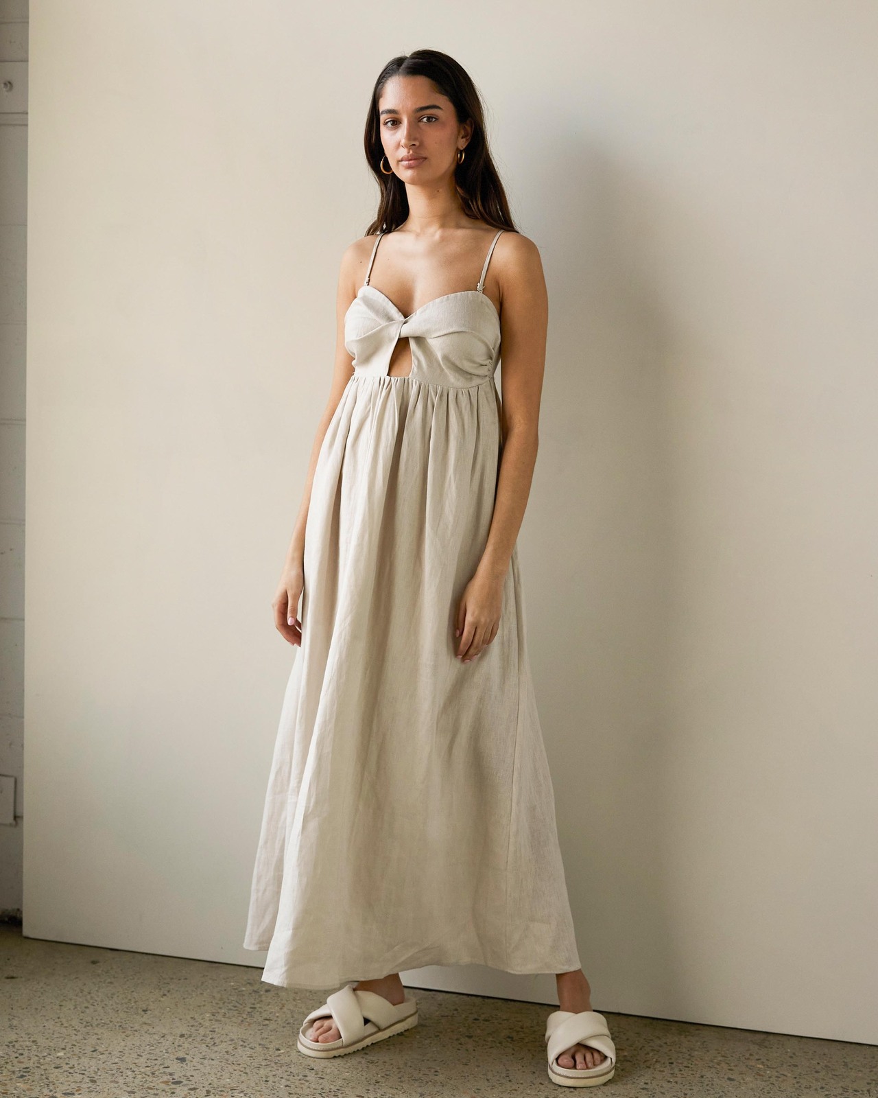 AERE Linen Twist Maxi Dress - AirRobe