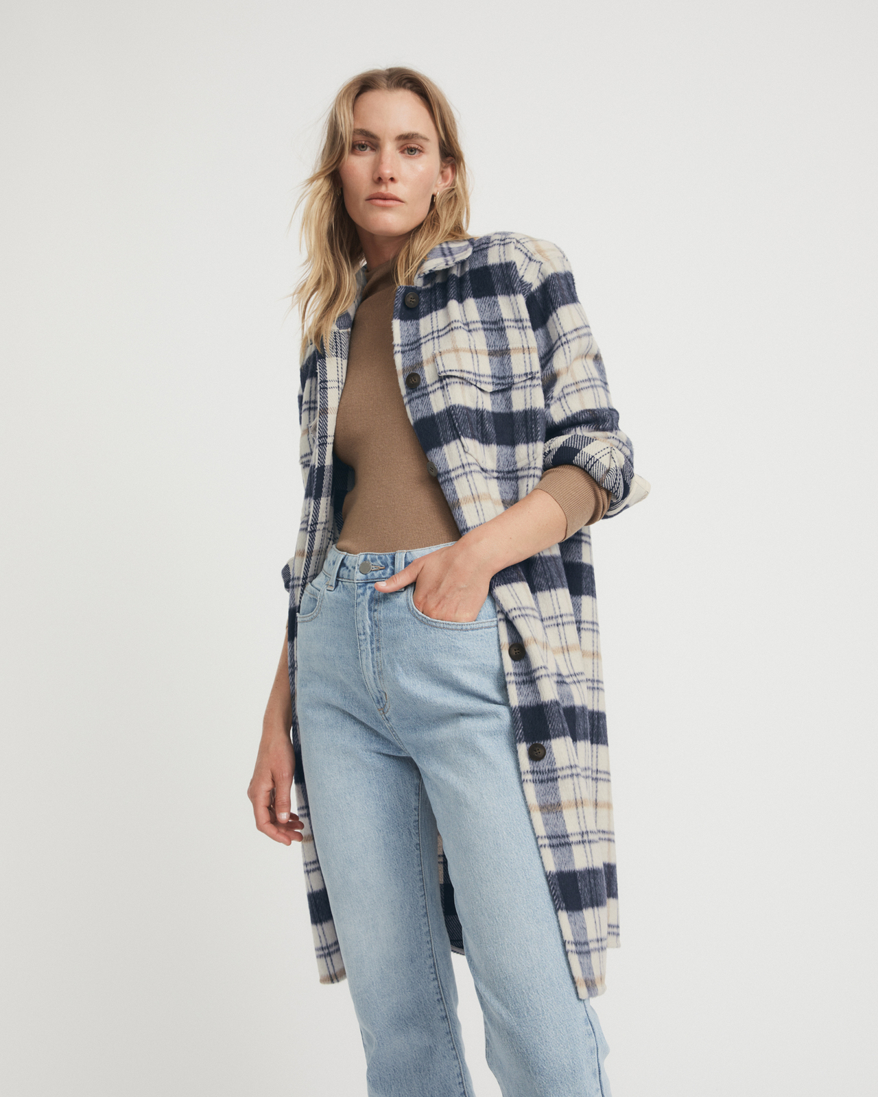 barbie check shacket