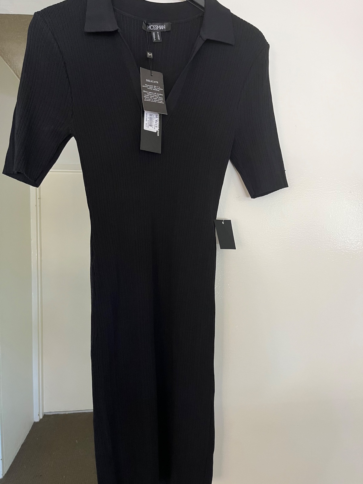 MOSSMAN The Low Down Mini Dress Black - AirRobe