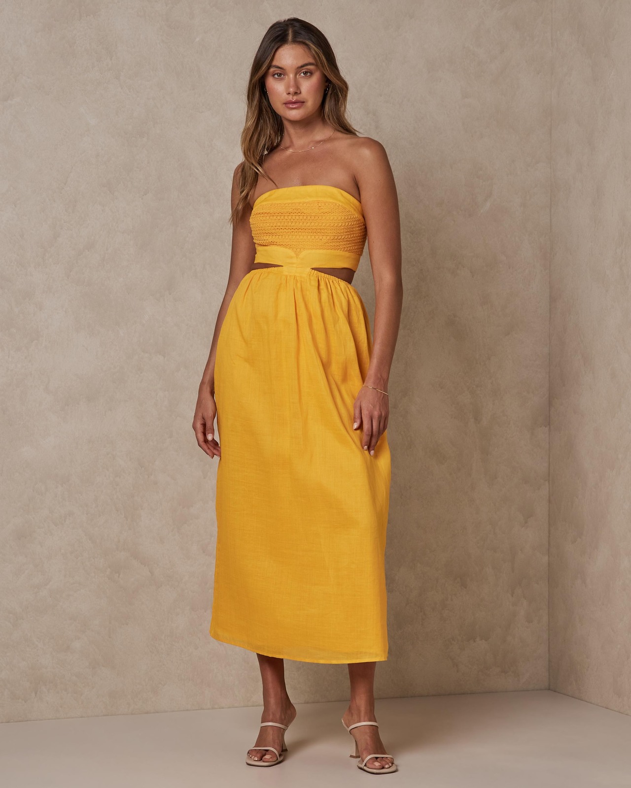 Aere Crochet Insert Maxi Dress Airrobe