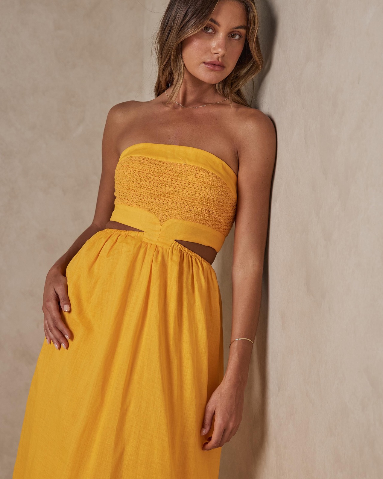 Aere Crochet Insert Maxi Dress Airrobe