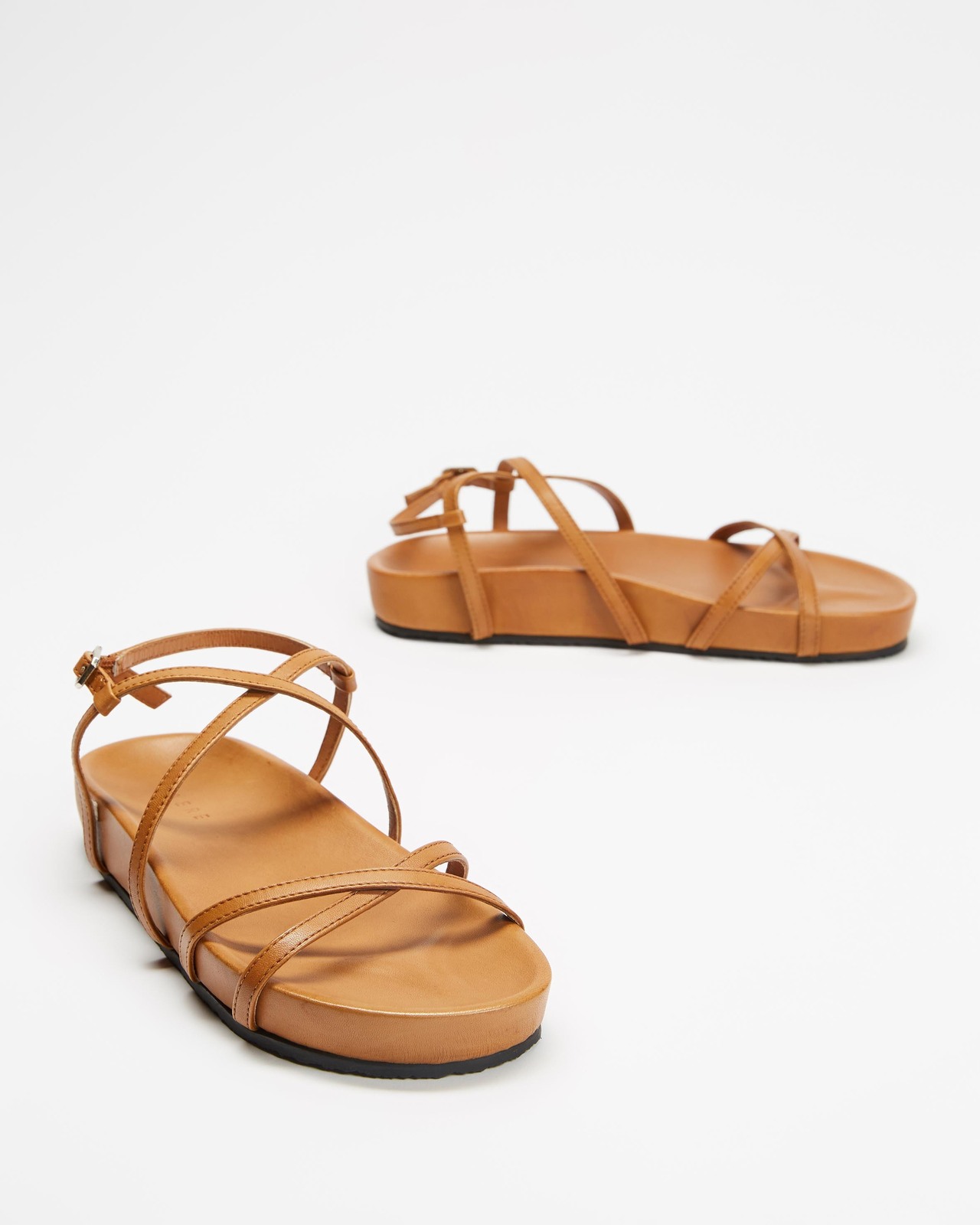 Aere Strappy Leather Footbed Sandals Airrobe