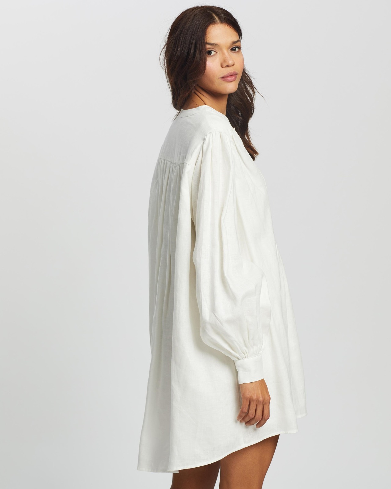 Aere Pleat Front Smock Dress Airrobe