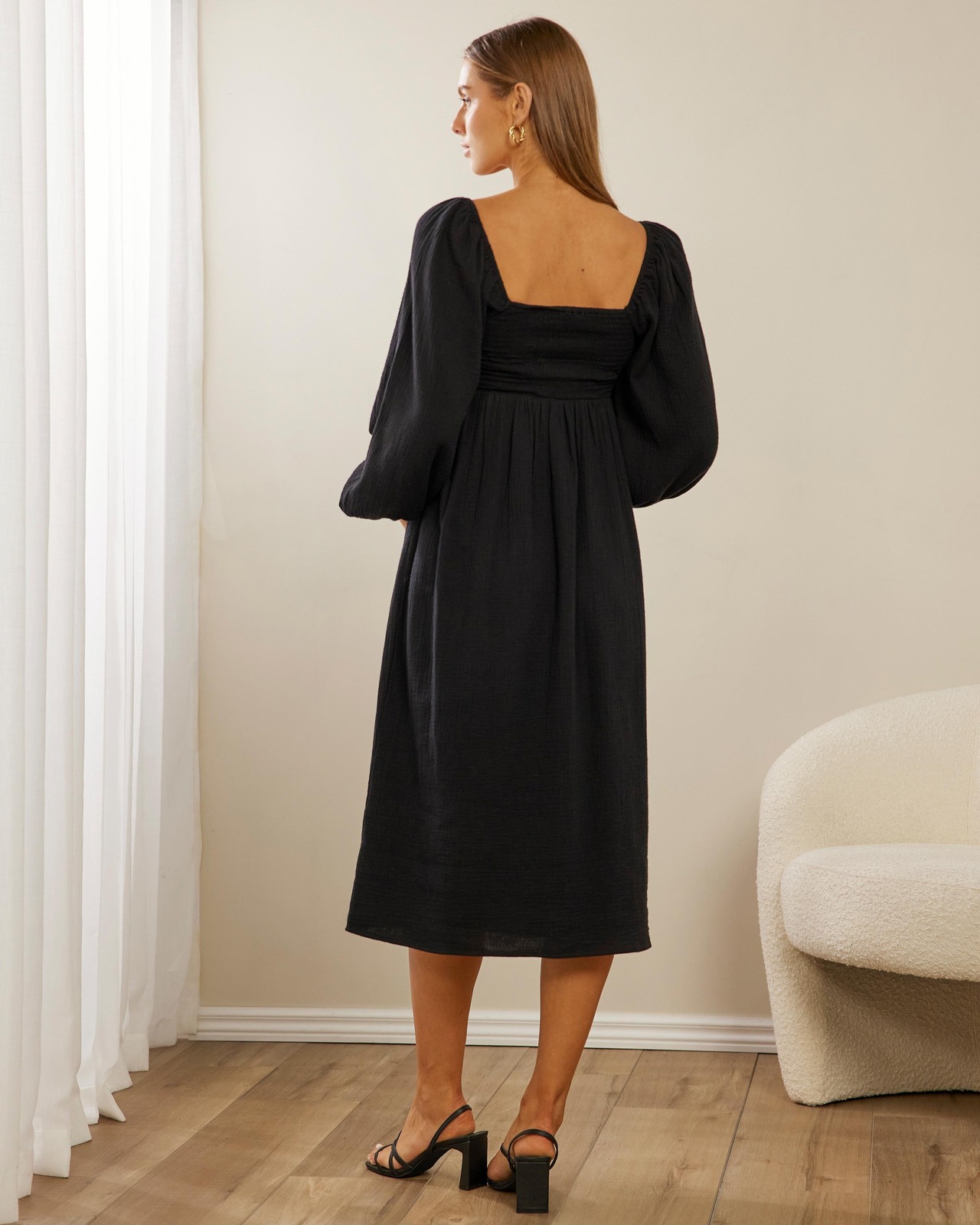Atmos&Here Maternity Hanah Cotton Maternity Midi Dress - AirRobe
