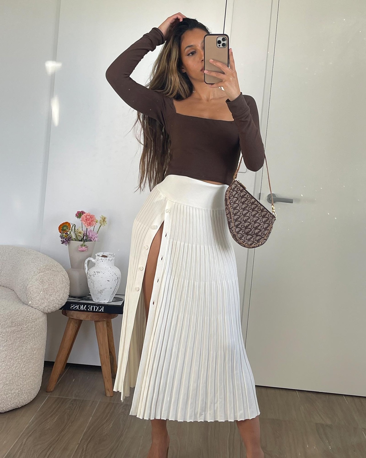 Dazie Fall For You Pleated Midi Skirt - AirRobe