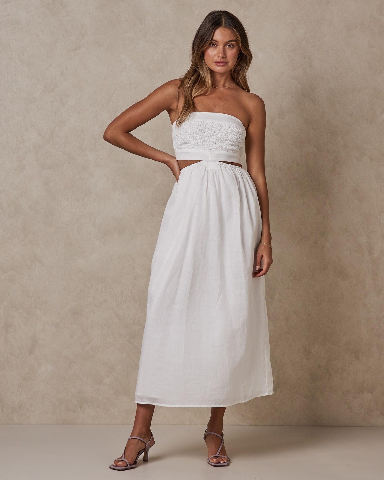 Aere Crochet Insert Maxi Dress Airrobe