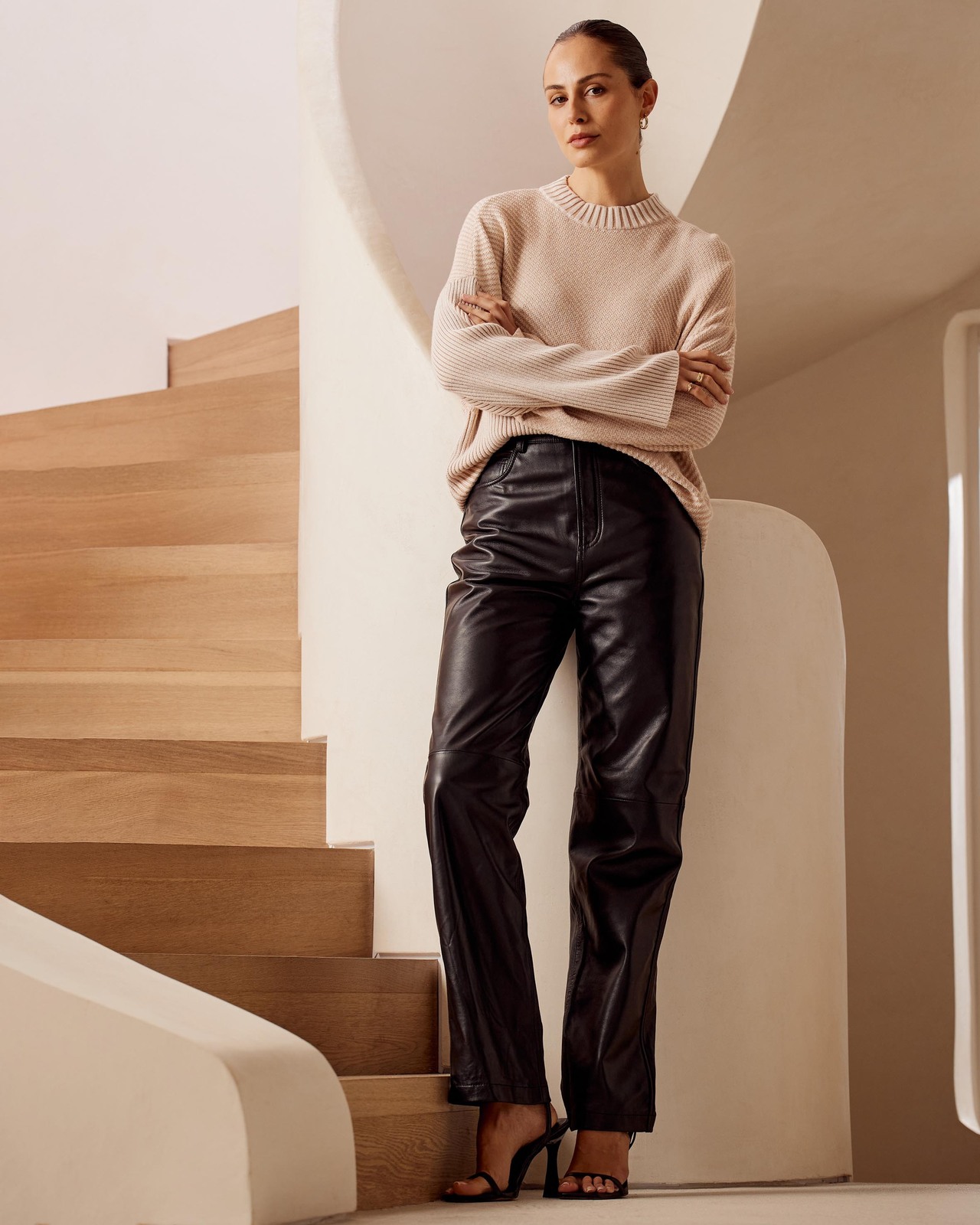 Aere Organic Cotton Mixed Panel Knit Jumper Airrobe