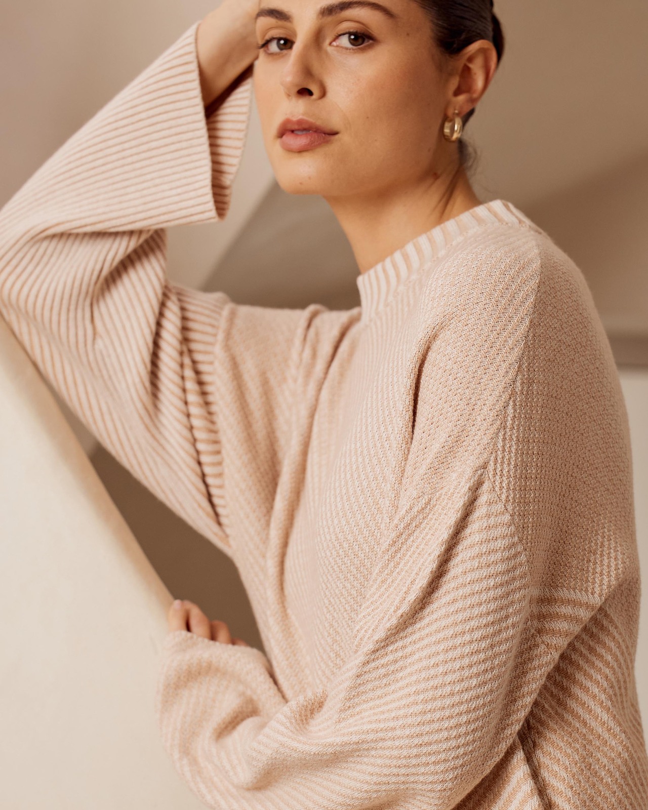 Aere Organic Cotton Mixed Panel Knit Jumper Airrobe