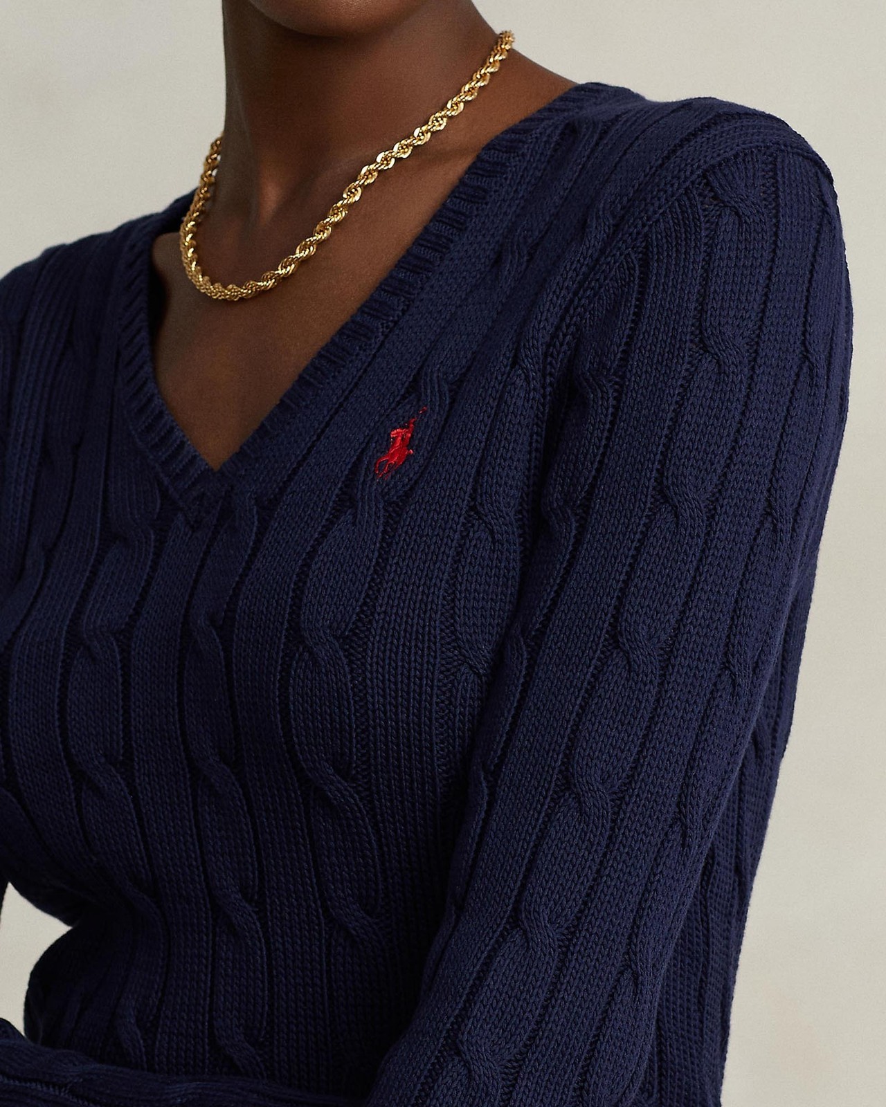 Polo Ralph Lauren Cable Knit V Neck Sweater Airrobe