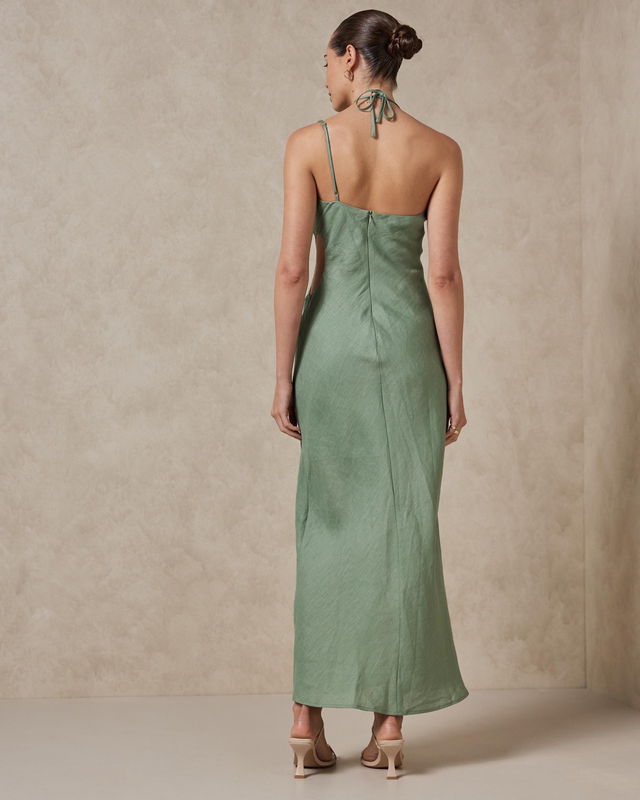 Aere Cut Out Linen Dress Airrobe