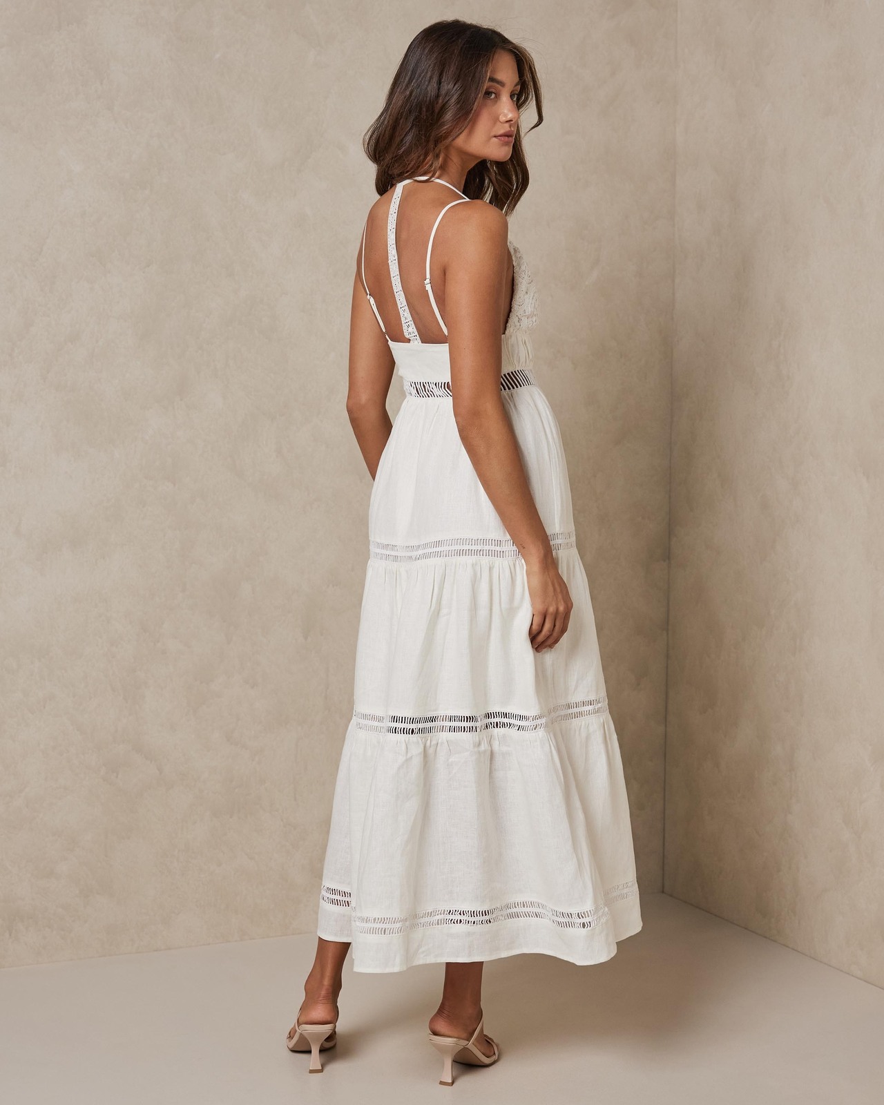 Aere Crochet Insert Maxi Dress Airrobe