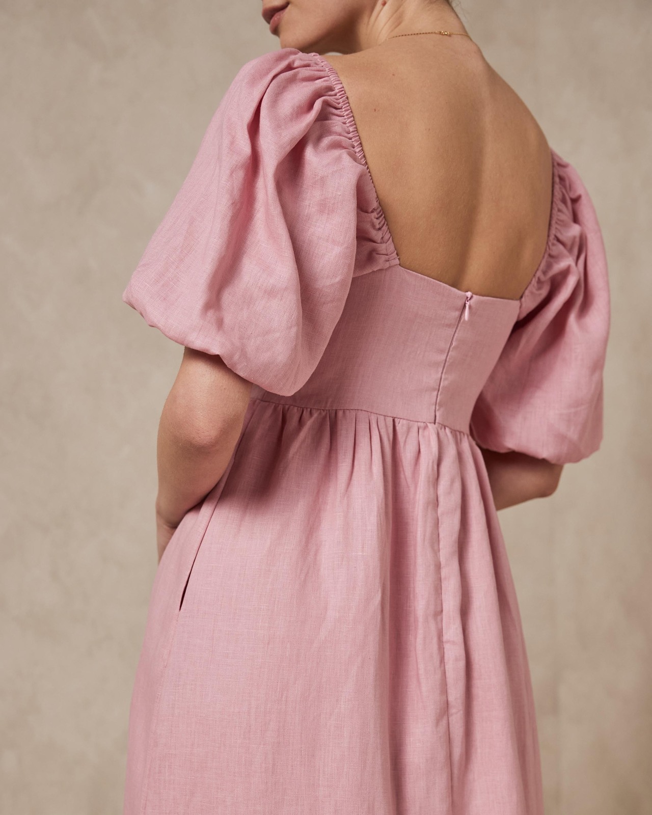 AERE Corset Linen Midi Dress - AirRobe