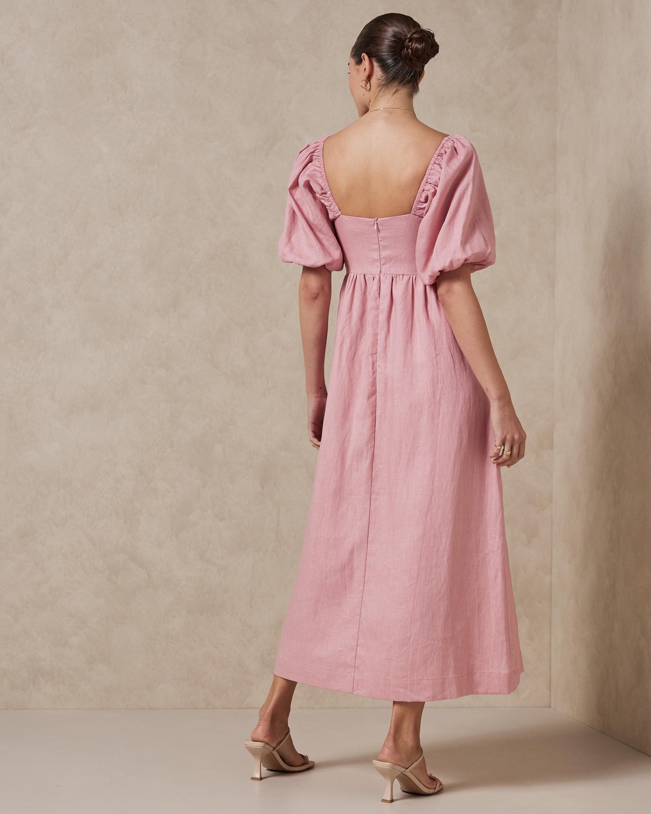 AERE Corset Linen Midi Dress - AirRobe