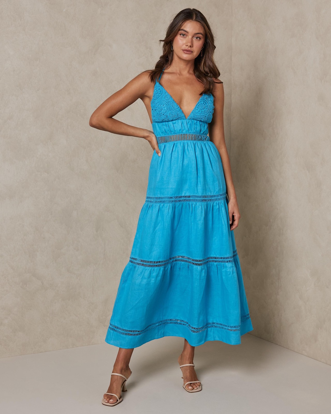Crochet Insert Maxi Dress Airrobe
