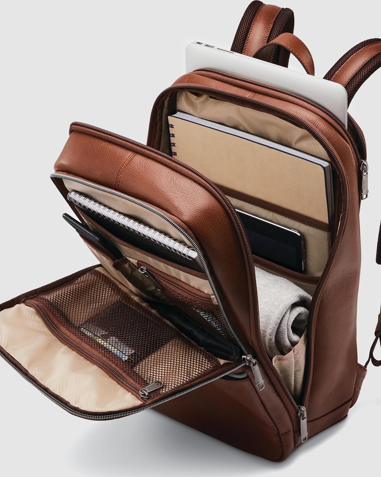 Samsonite Business Sam Classic Leather Slim Backpack - AirRobe