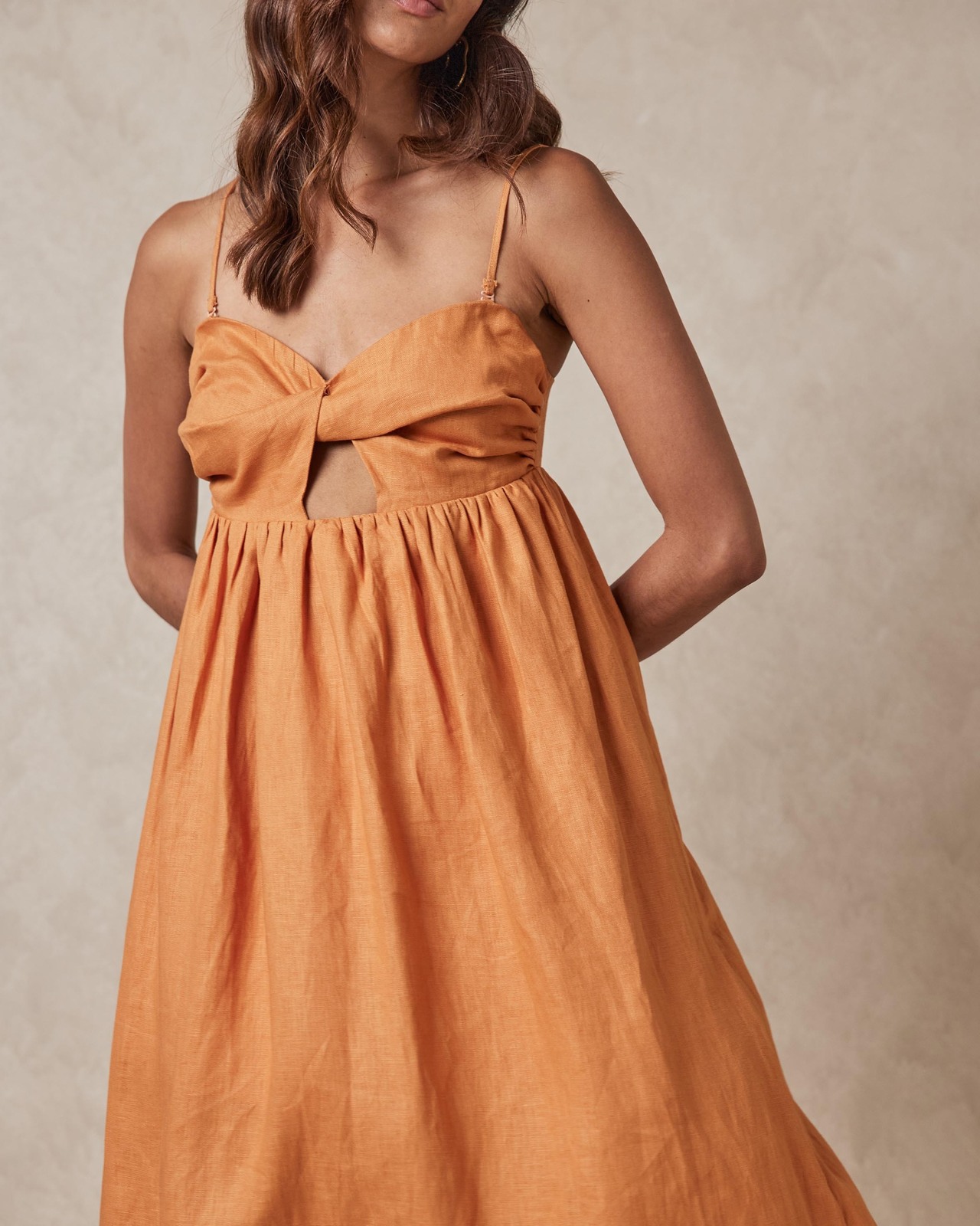 Aere Linen Twist Maxi Dress Airrobe