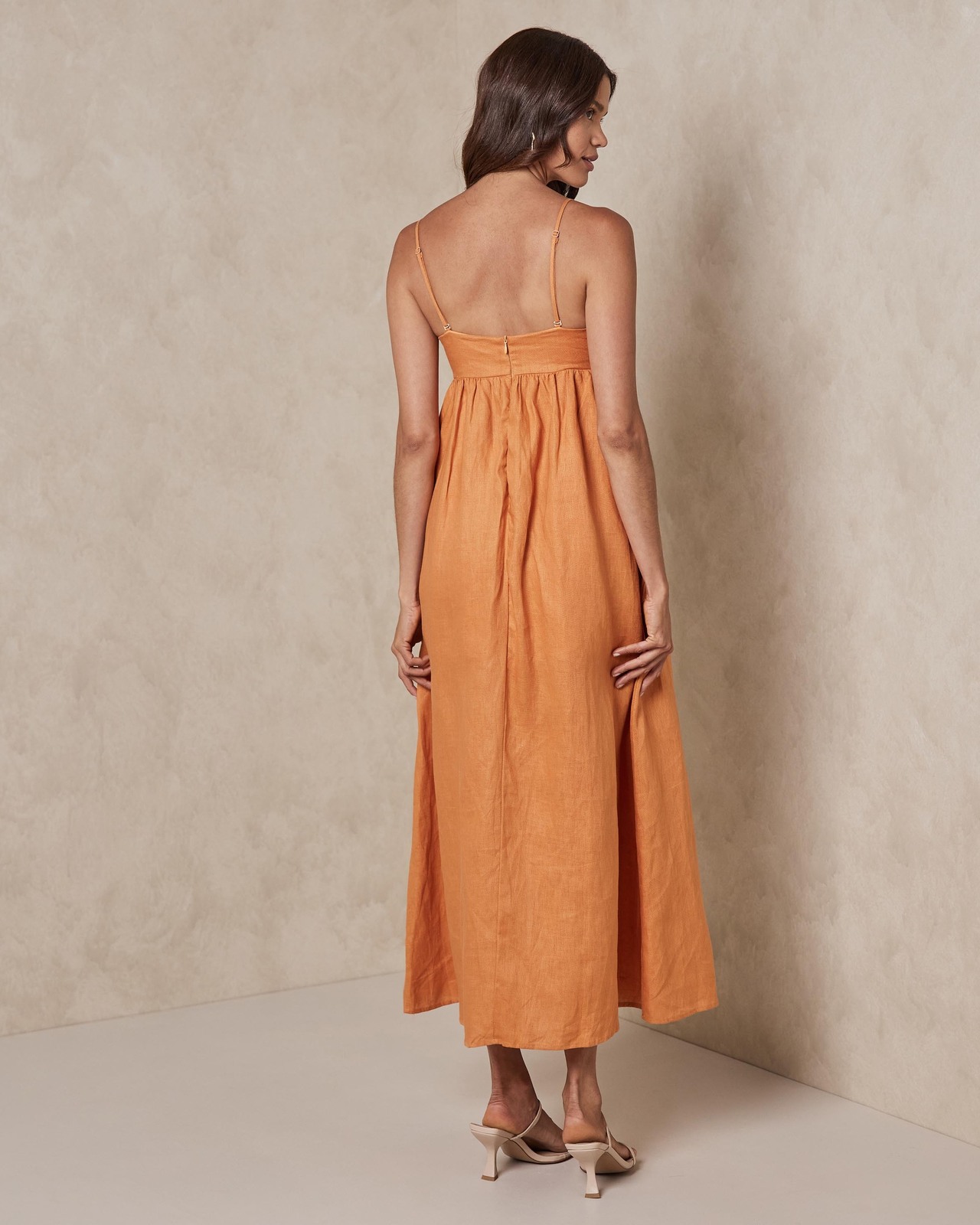 Aere Linen Twist Maxi Dress Airrobe