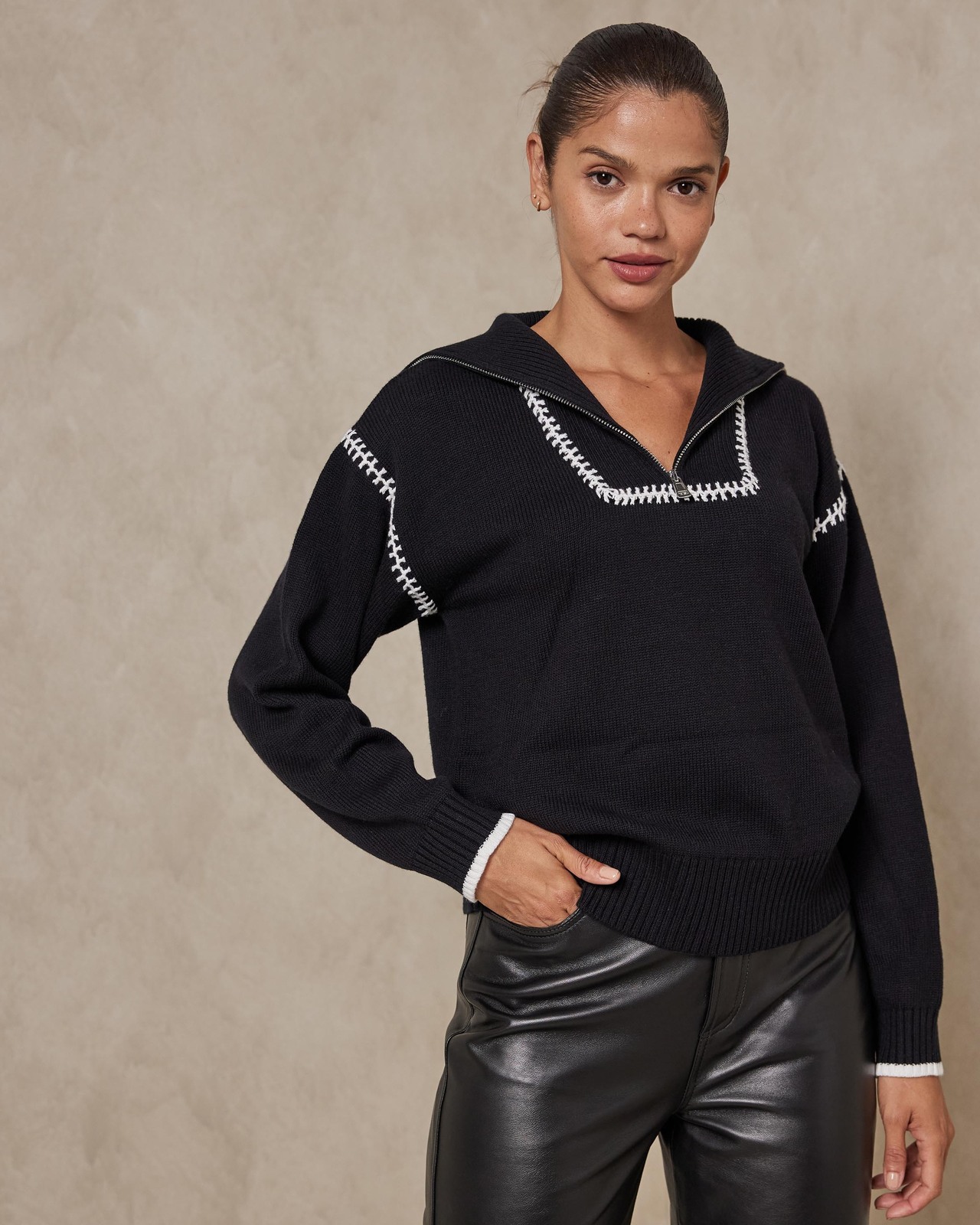 Aere Premium Organic Cotton Embroidered Zip Knit Airrobe