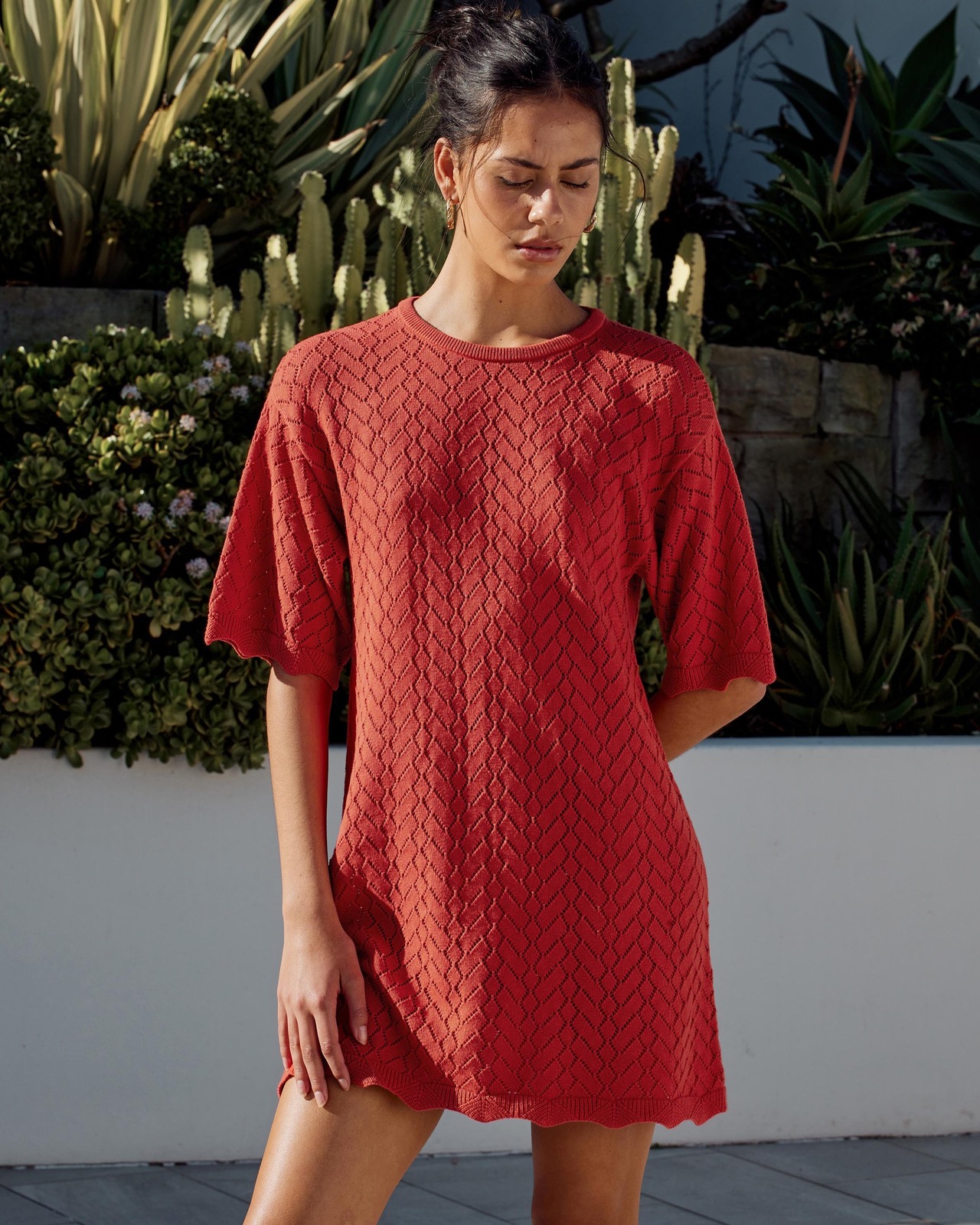 Aere Organic Cotton Relaxed Knit Mini Dress Airrobe