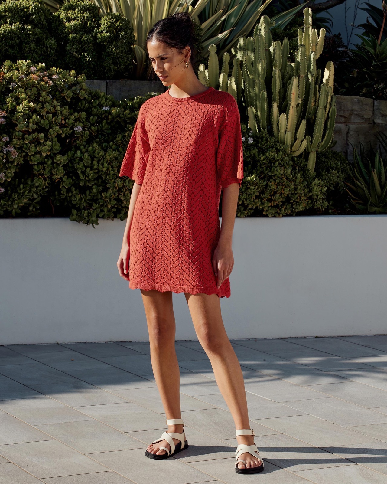 Aere Organic Cotton Relaxed Knit Mini Dress Airrobe