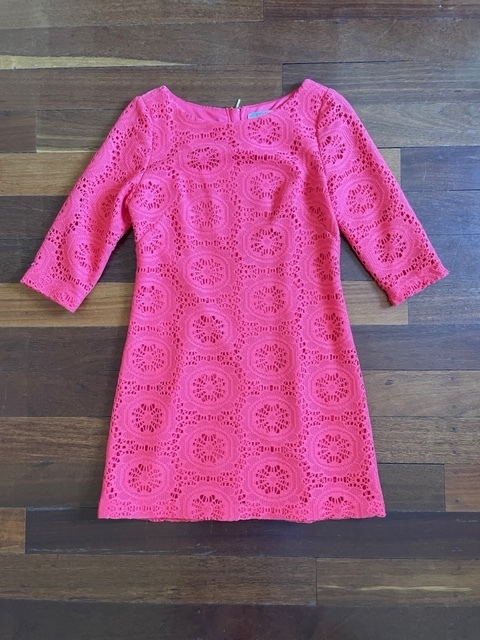Review Ruby Red Crochet Mini Shift Dress - AirRobe