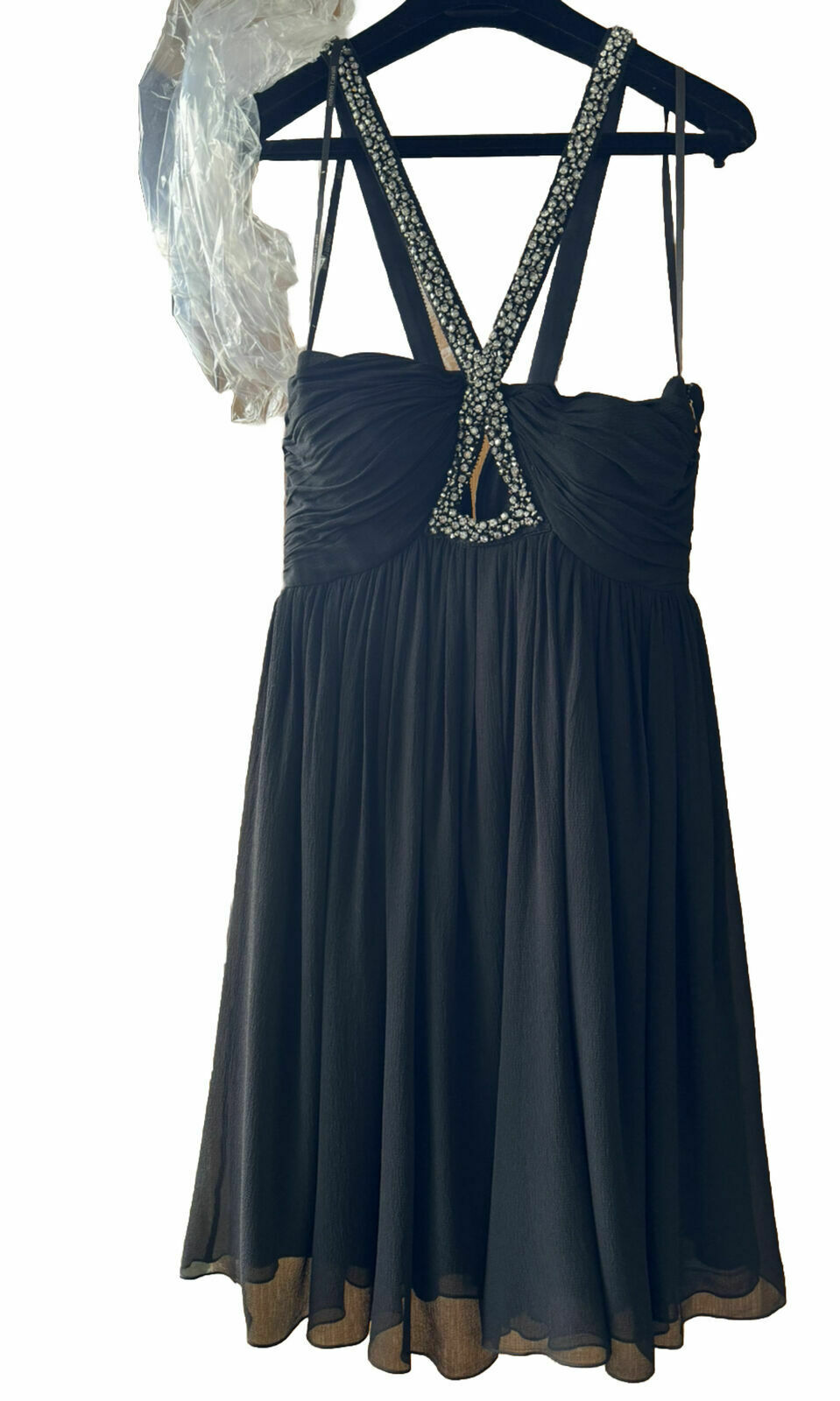 Roberto Cavalli Black Silk Sequin Ball Gown Cocktail Party Dress Sz 42 ...