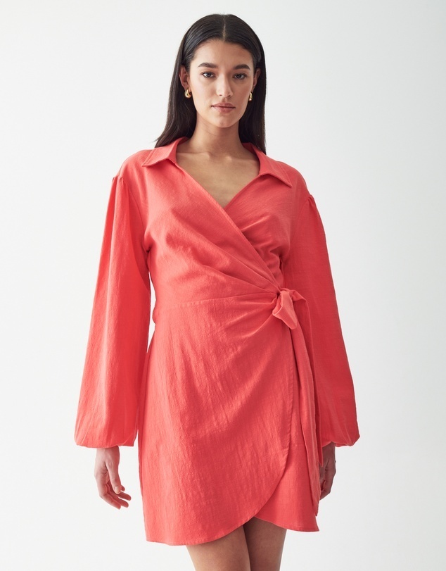 Calli Felix Wrap Dress - Watermelon - AirRobe