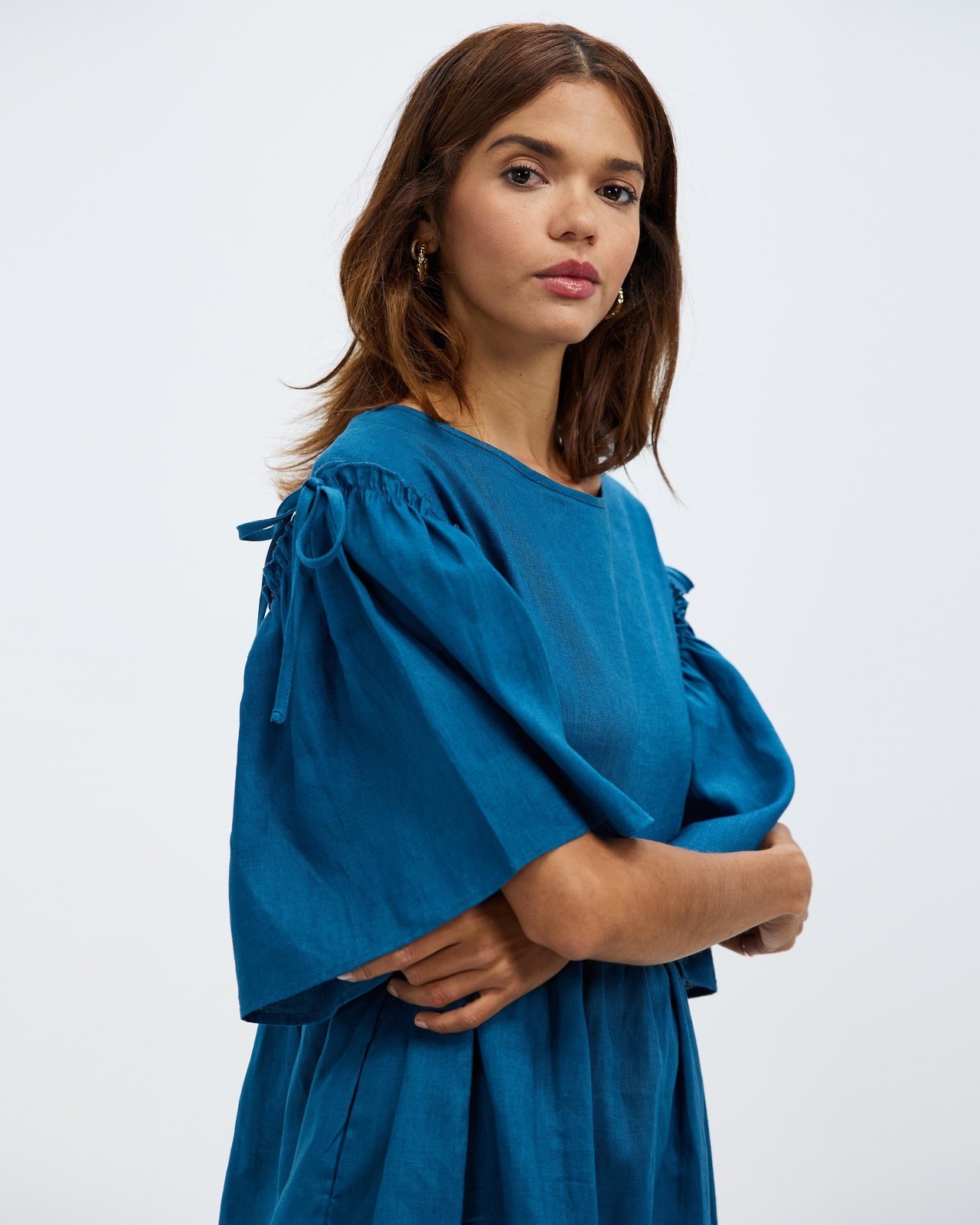 Aere Tied Detail Smock Dress Airrobe