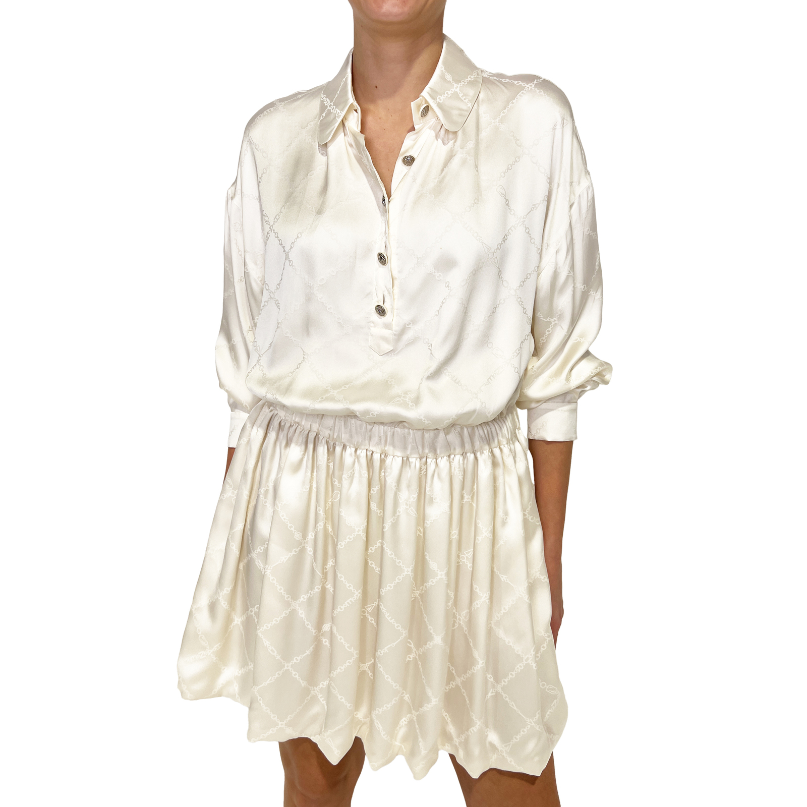 Chanel Ivory Silk Frock Sz 40 - AirRobe