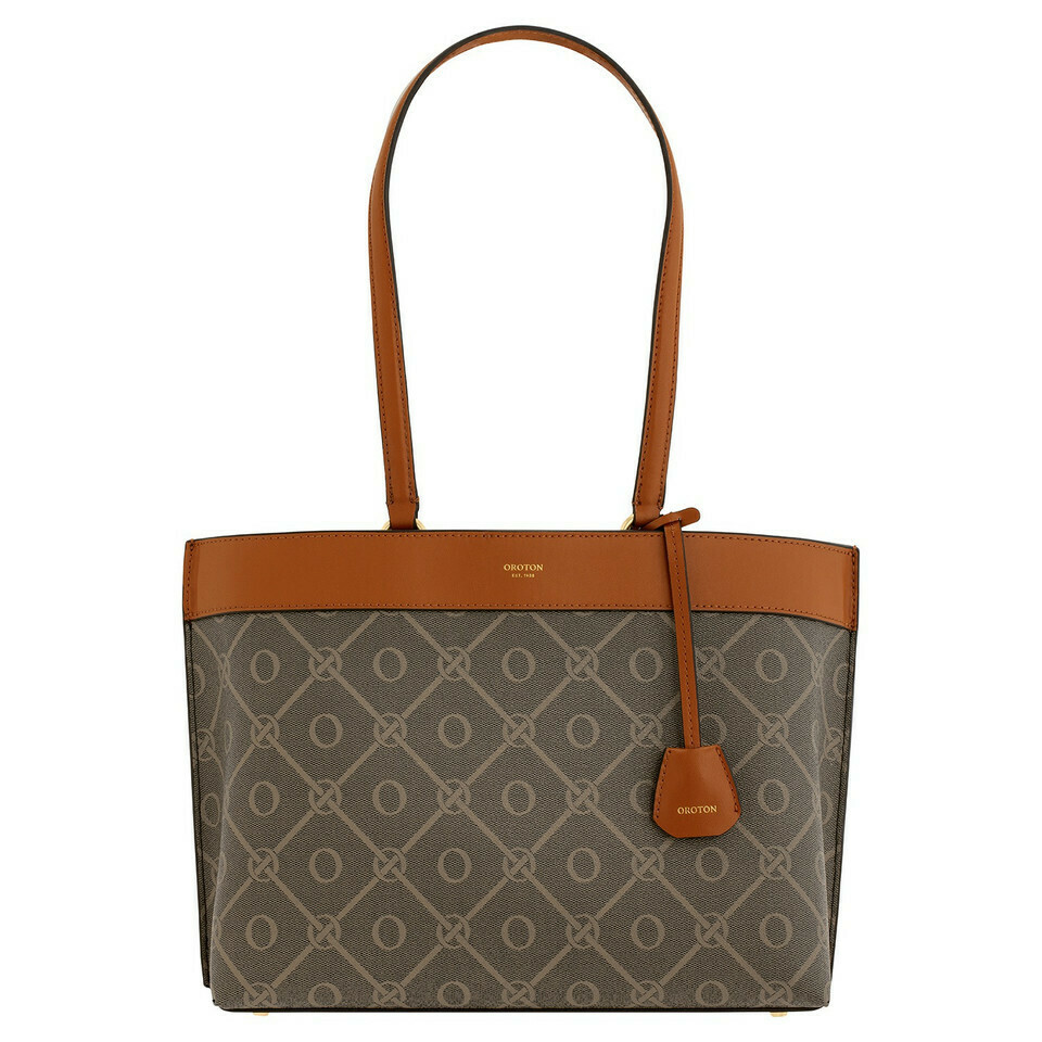 Oroton Harvey Signature Medium Tote Black/Cognac - AirRobe